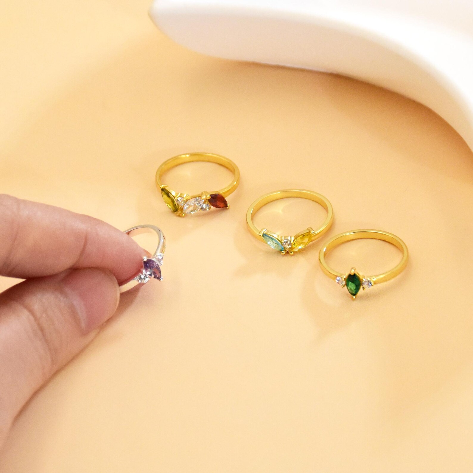 Dainty Family Birthstone,multiple Birthstone Ring, Marquise Birthstone ...