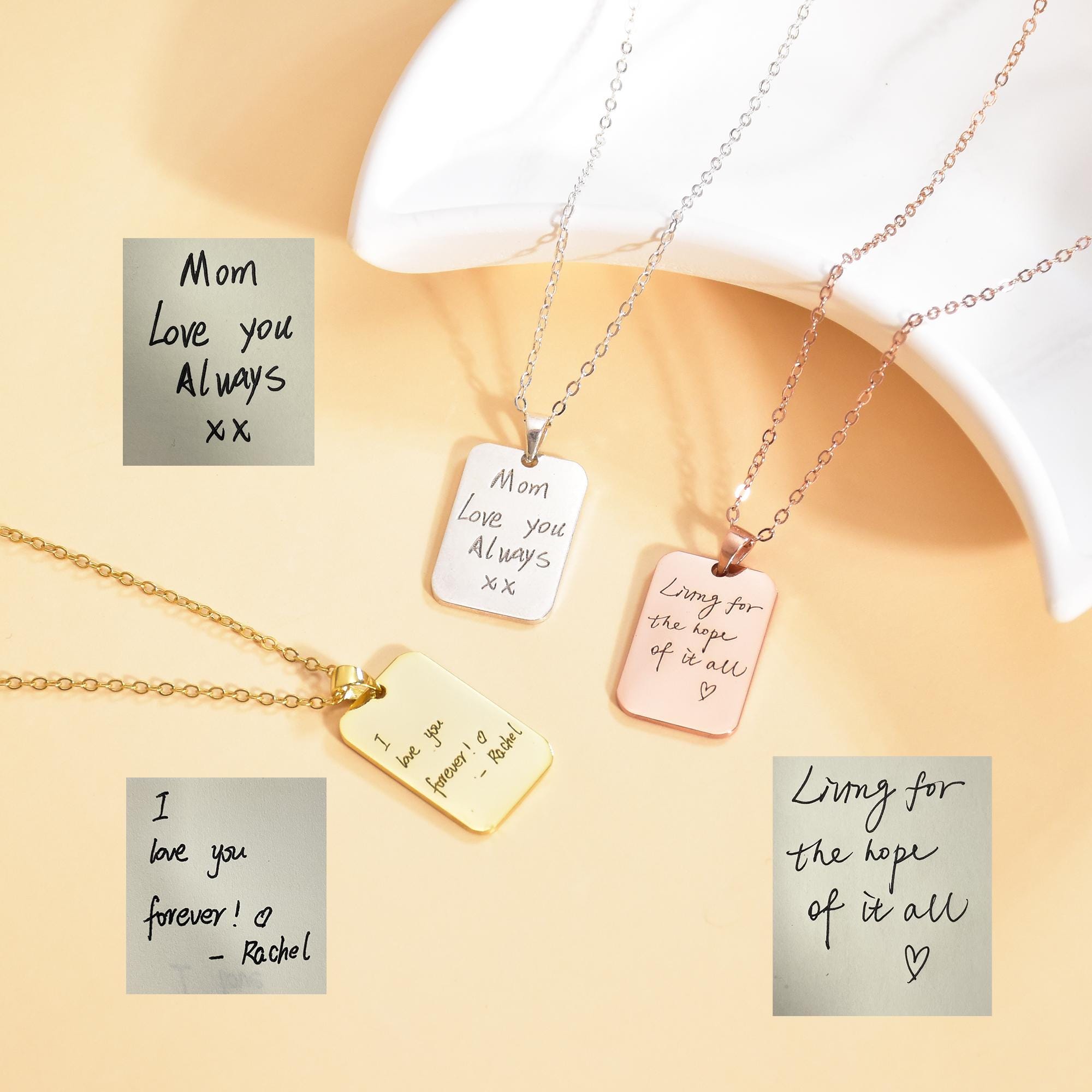 Personalised Handwriting Necklace, Actual Handwriting Charm Necklace ...