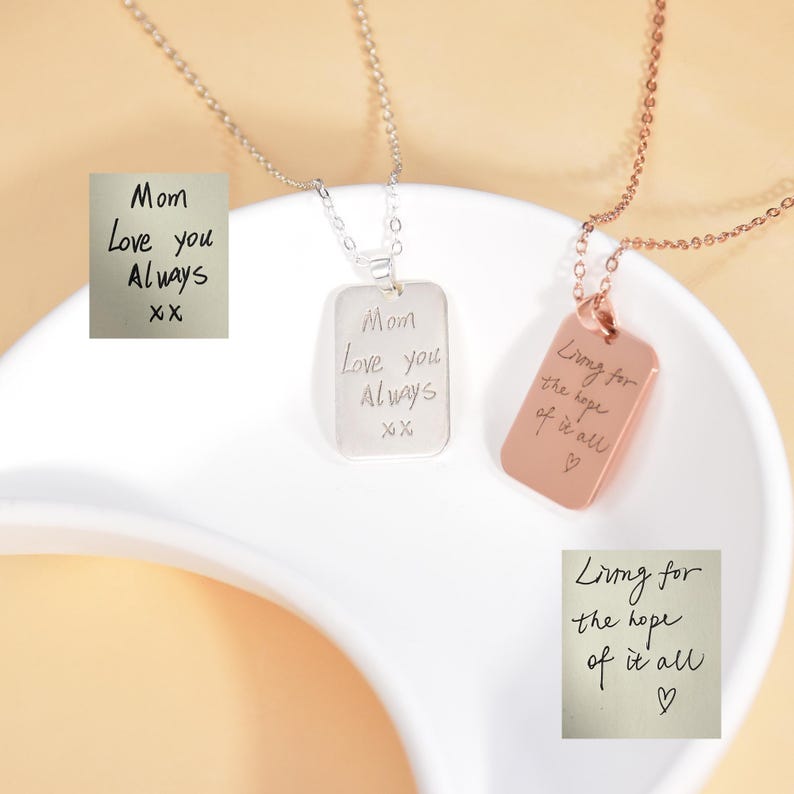 Personalised Handwriting Necklace, Actual Handwriting Charm Necklace ...