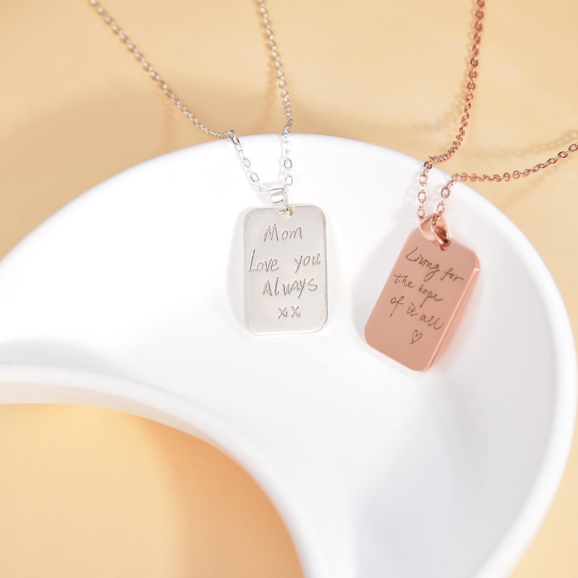 Personalised Handwriting Necklace, Actual Handwriting Charm Necklace ...