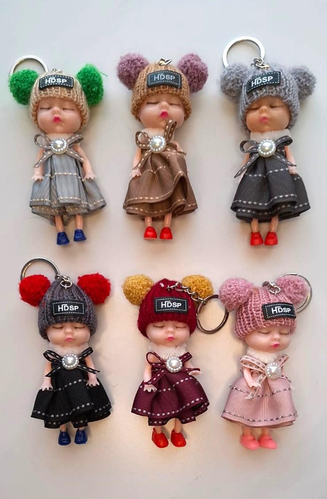 Beauties Dolls Made of Yarn. Dolls-keychains. Dolls in Knitted Hats. - Etsy