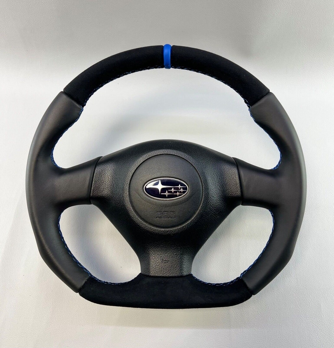 Subaru Impreza GD WRX STI Steering Wheel Custom Flat Bottom Alcantara ...