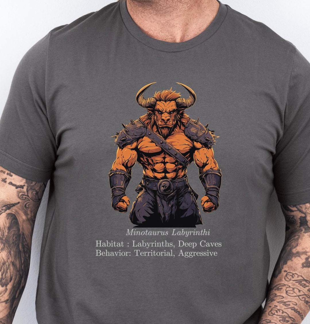 Minotaur Mythical Beast T-shirt, Mythology Tee, Mythical Creature Top ...