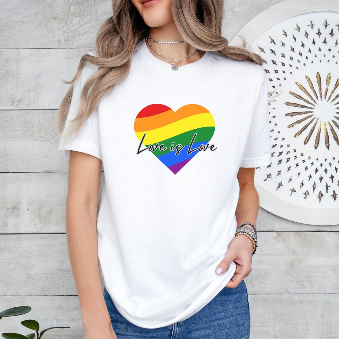 Pride T-shirt, Gift Tee, Love is Love, LGBT Shirt, Rainbow Flag Shirt ...