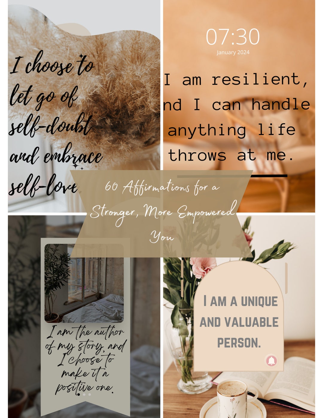 Set of Self-esteem Aesthetic Affirmation Cards Boost Confidence and ...