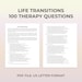Life Transitions Therapy Questions, Navigating Change, Personal Growth ...