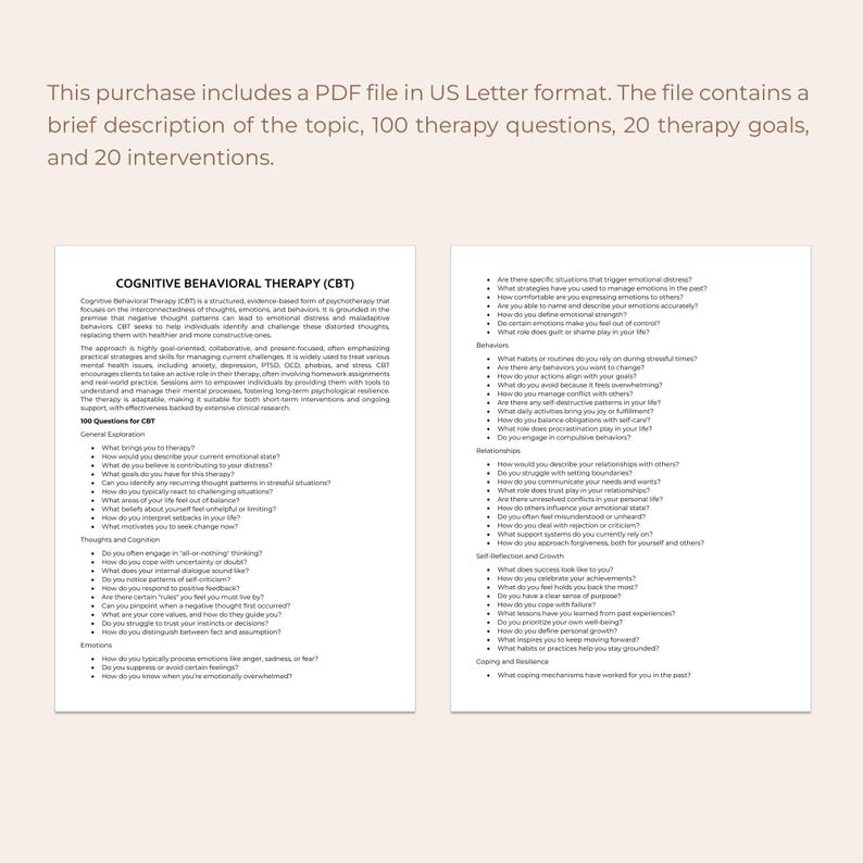 CBT Therapy Questions, Cognitive-behavioral Therapy, Thought Patterns ...