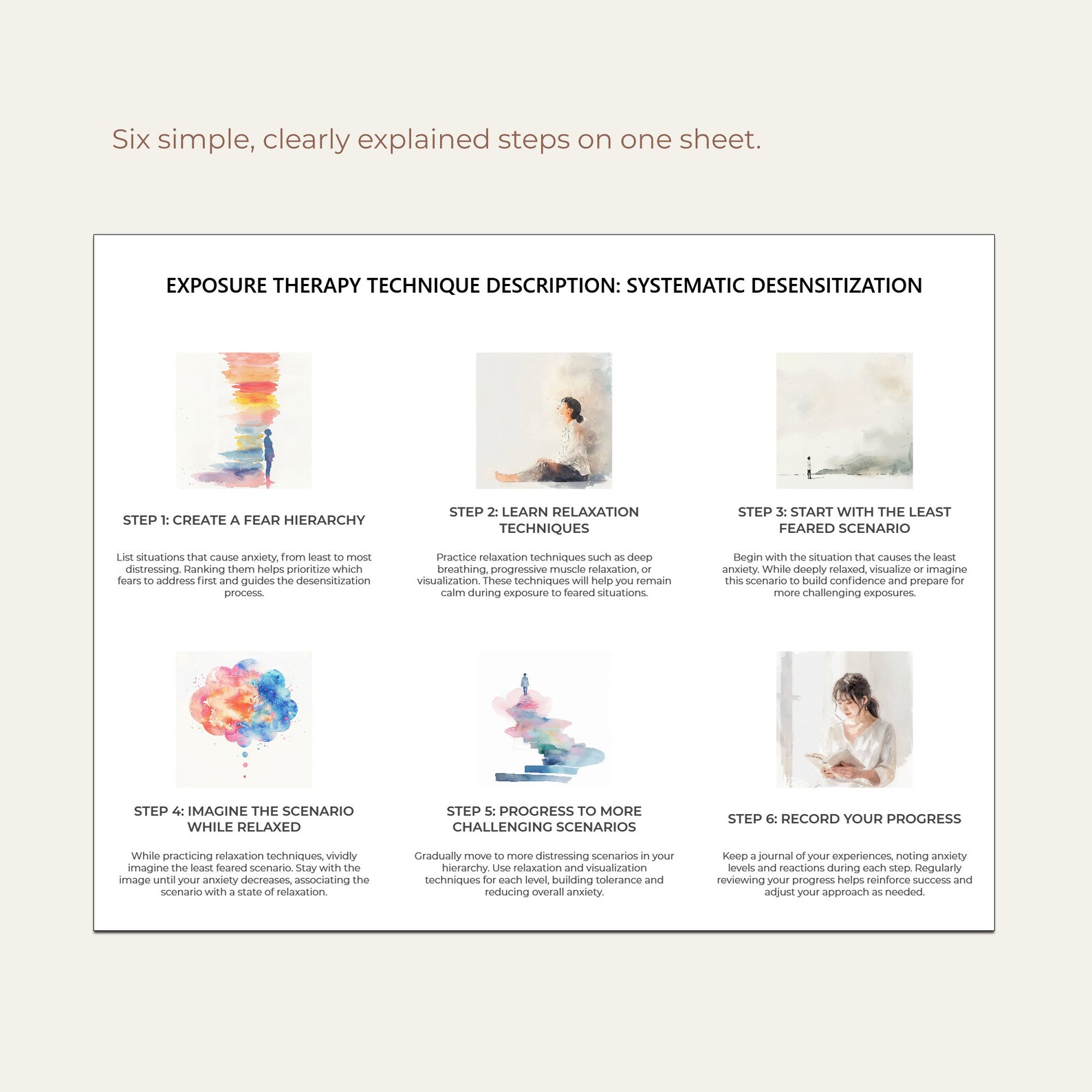 Exposure Therapy Worksheet, Overcoming Fear, Systematic Desensitization ...