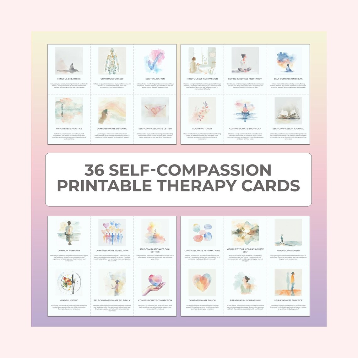 Compassion-focused Therapy Cards, CFT, Mindfulness, Printable Therapy ...