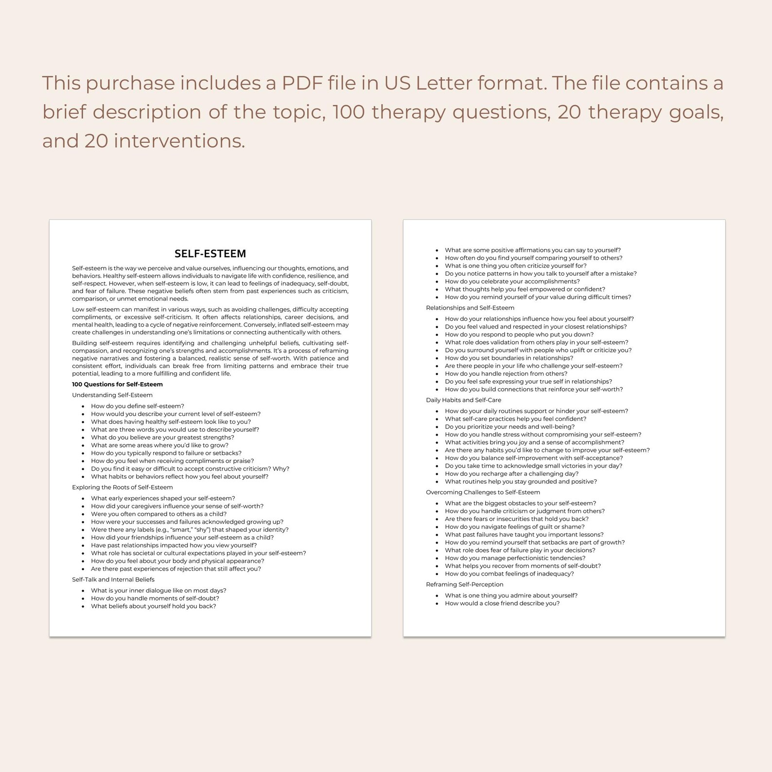 Self-esteem Therapy Questions, Self-worth, Confidence,self-acceptance ...