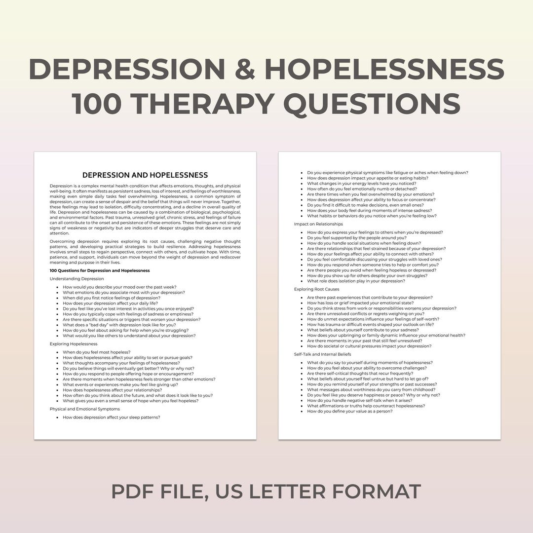 Depression Therapy Questions, Emotional Healing, Overcoming Sadness ...