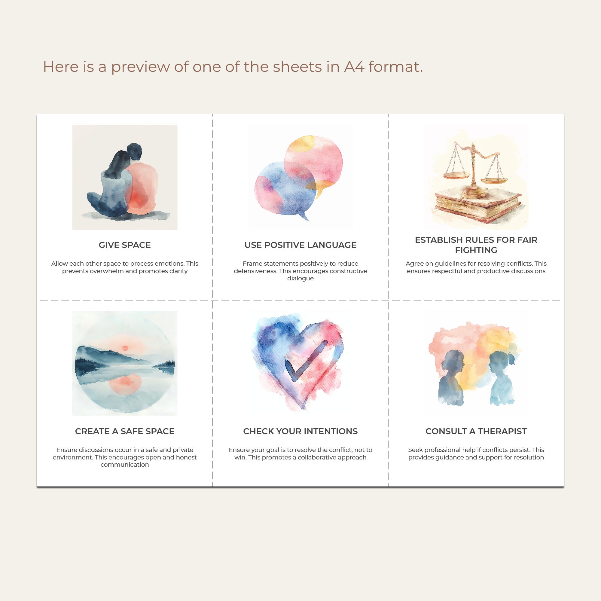 Conflict Resolution Therapy Cards, Couples, Family, Interpersonal ...