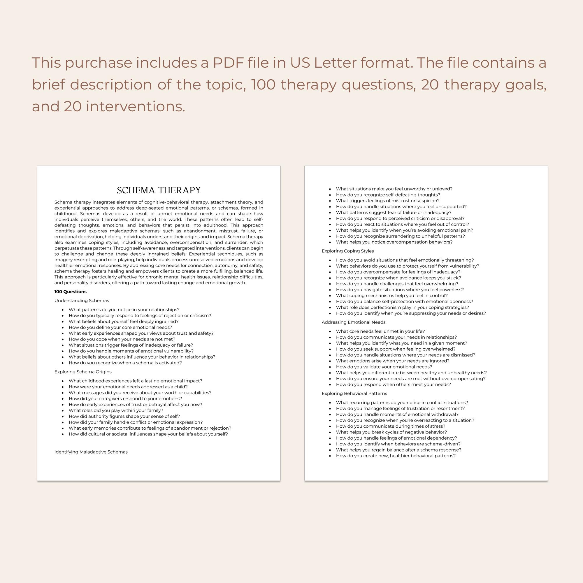 Schema Therapy Questions, Emotional Healing, Maladaptive Patterns, Self ...