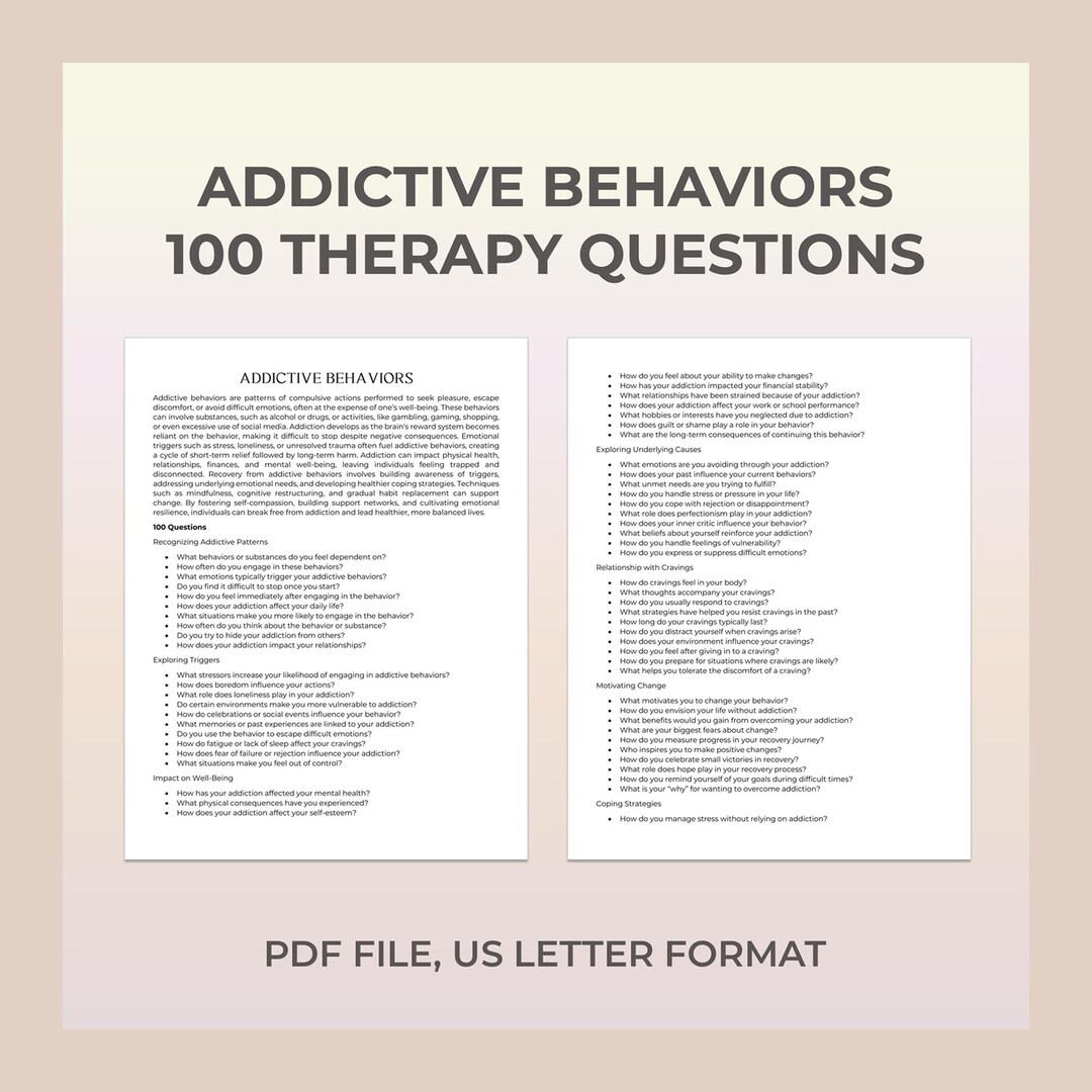 Addiction Recovery Therapy Questions, Compulsive Behavior, Emotional ...