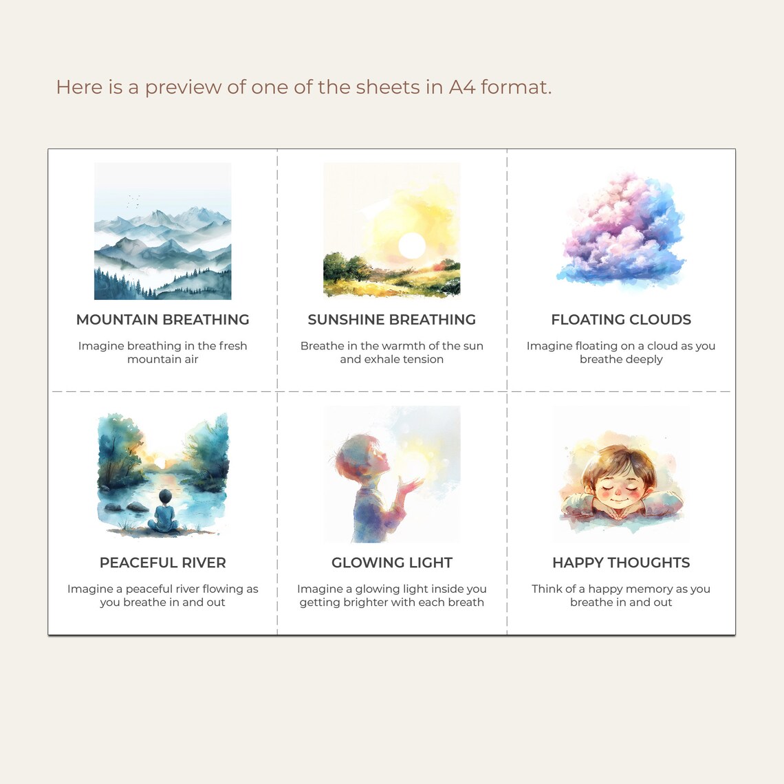 Breathing Exercise Therapy Cards for Kids Printable Psychotherapy Game ...