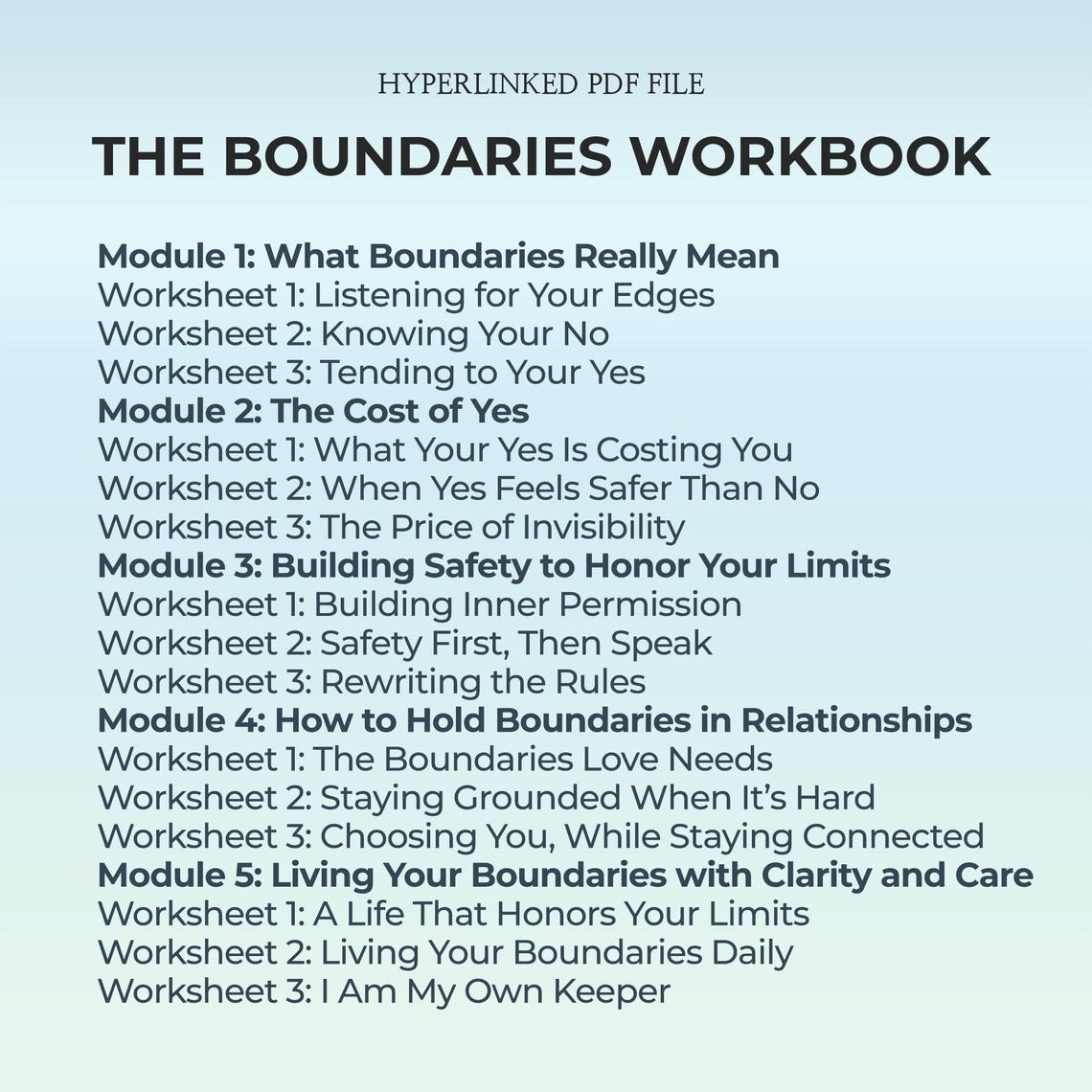 Boundaries Workbook Emotional Healing Journey Printable Self Care ...