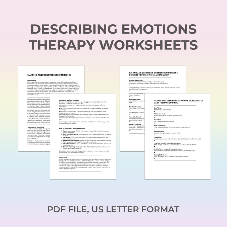 Emotions Worksheet, Feelings Vocabulary, Name Emotions, Therapy Tool ...