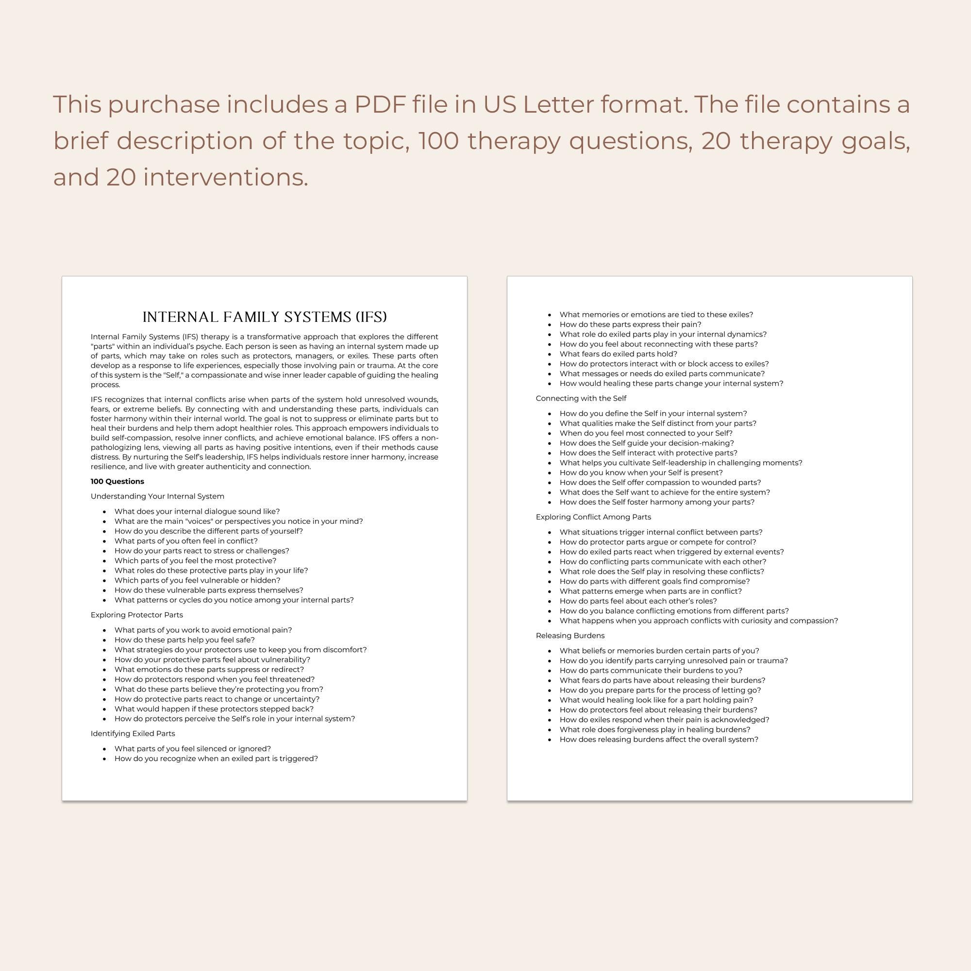 IFS Therapy Questions, Internal Family Systems, Self-leadership, Self ...