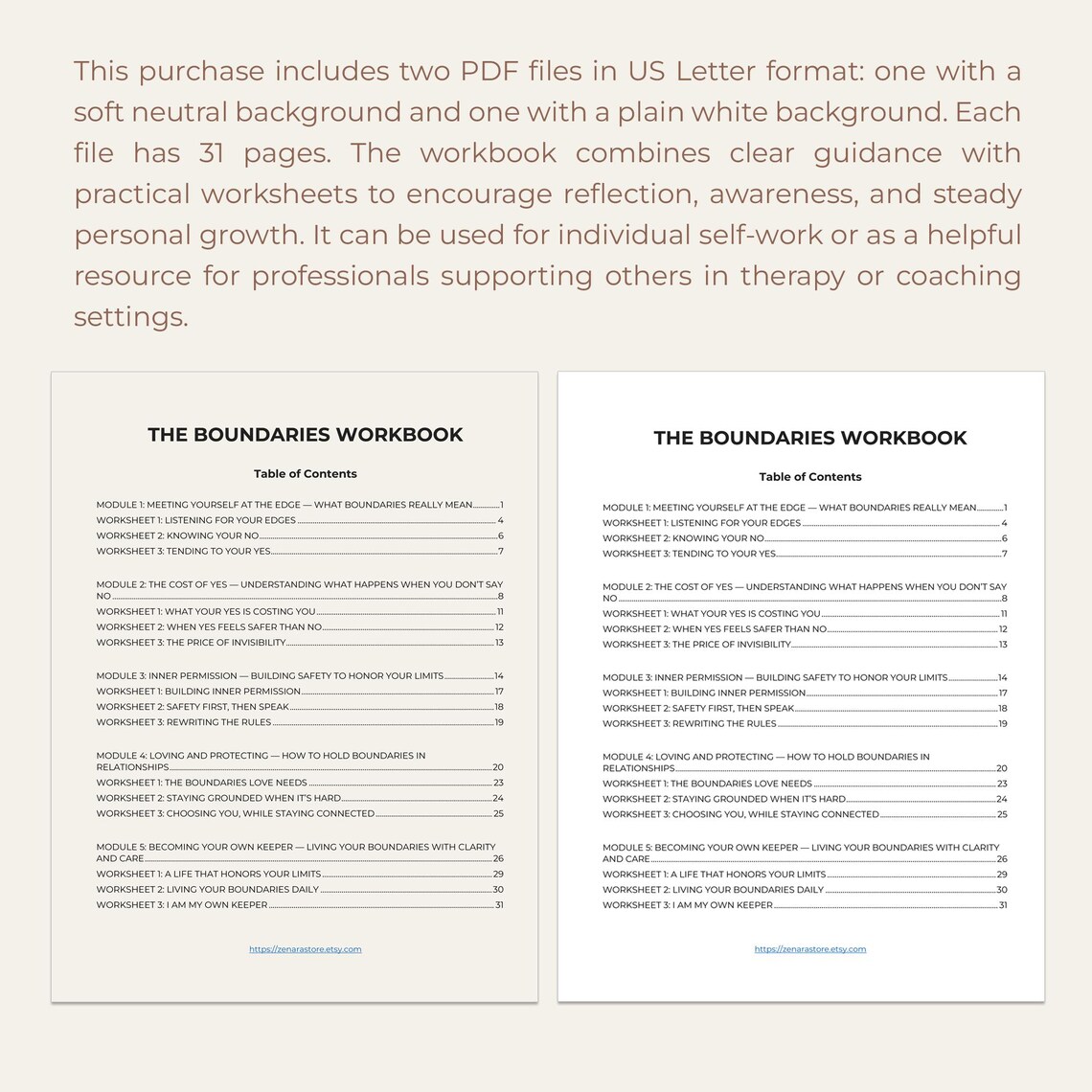 Boundaries Workbook Emotional Healing Journey Printable Self Care ...