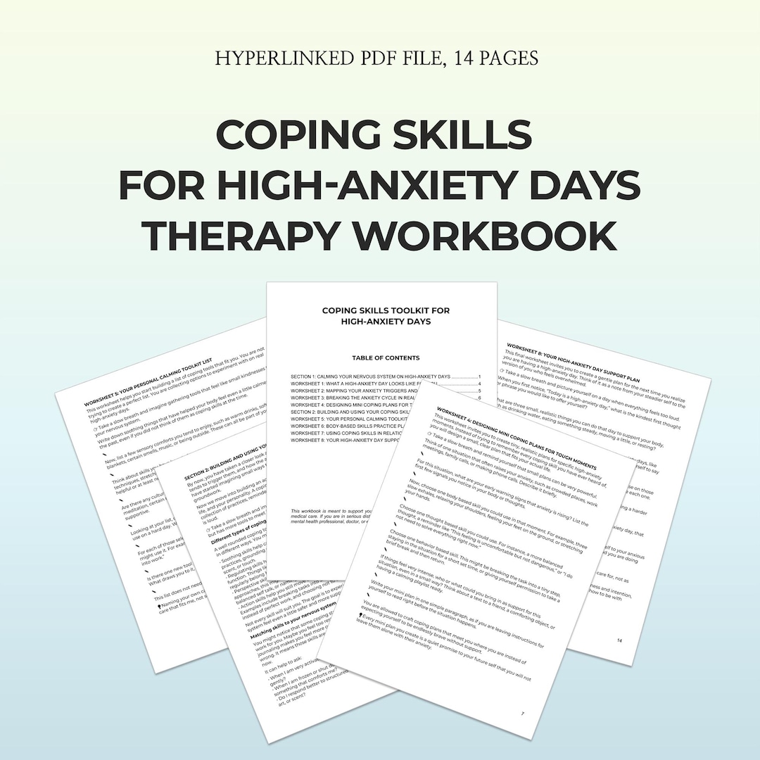 Anxiety Coping Skills Workbook PDF Nervous System Regulation Grounding ...