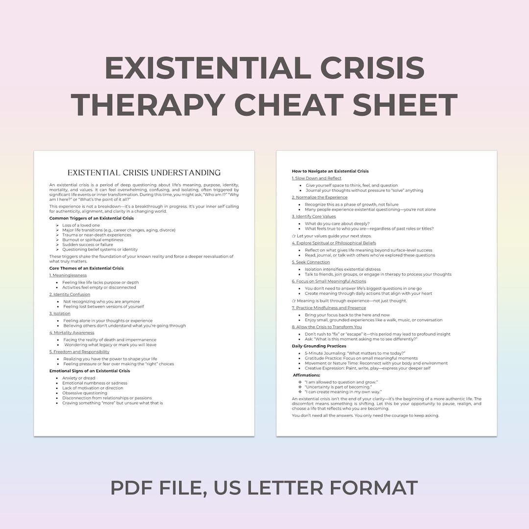 Existential Crisis, Life Purpose, Meaning Therapy, Existential Therapy ...