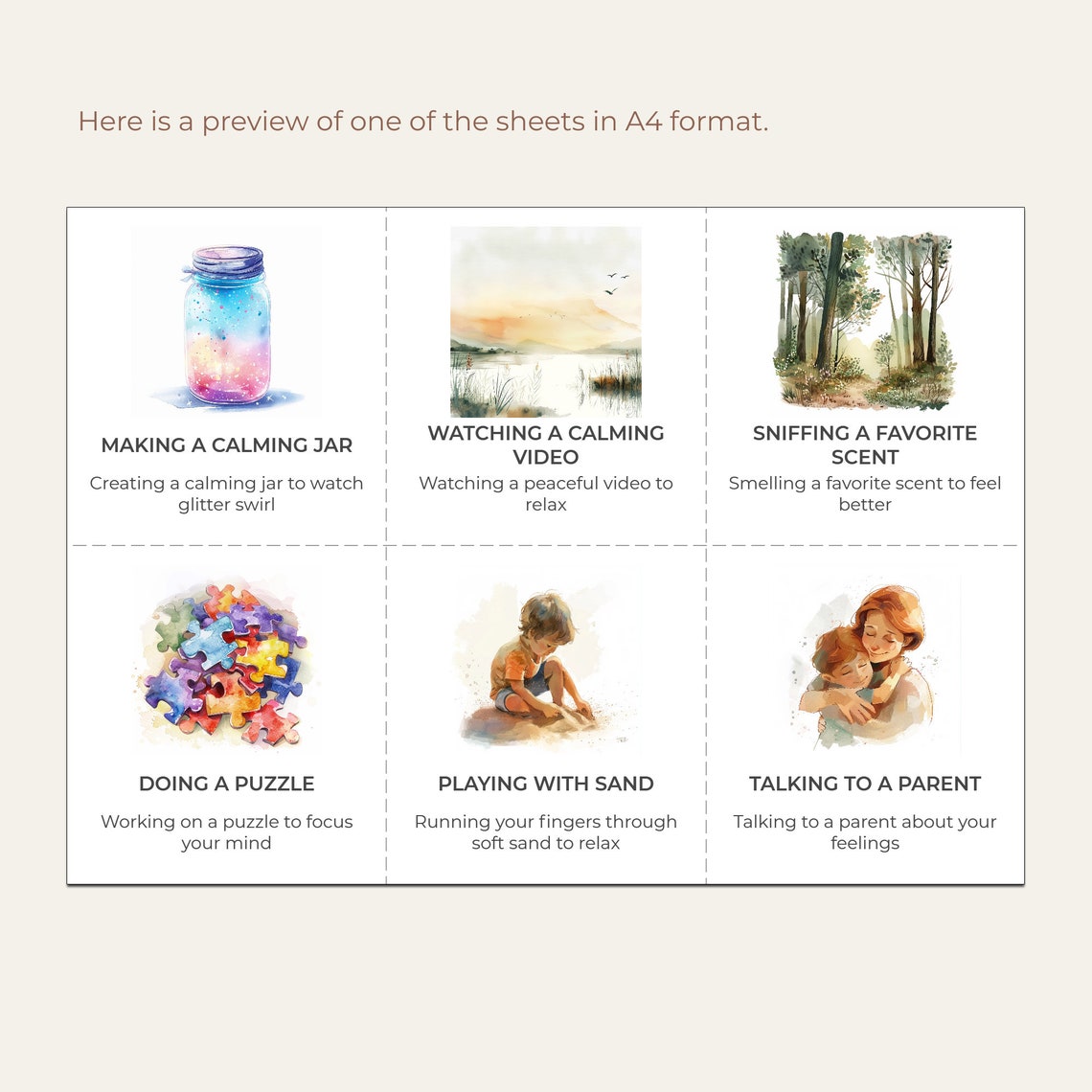 Calming Therapy Cards for Kids Printable Psychotherapy Game Children ...