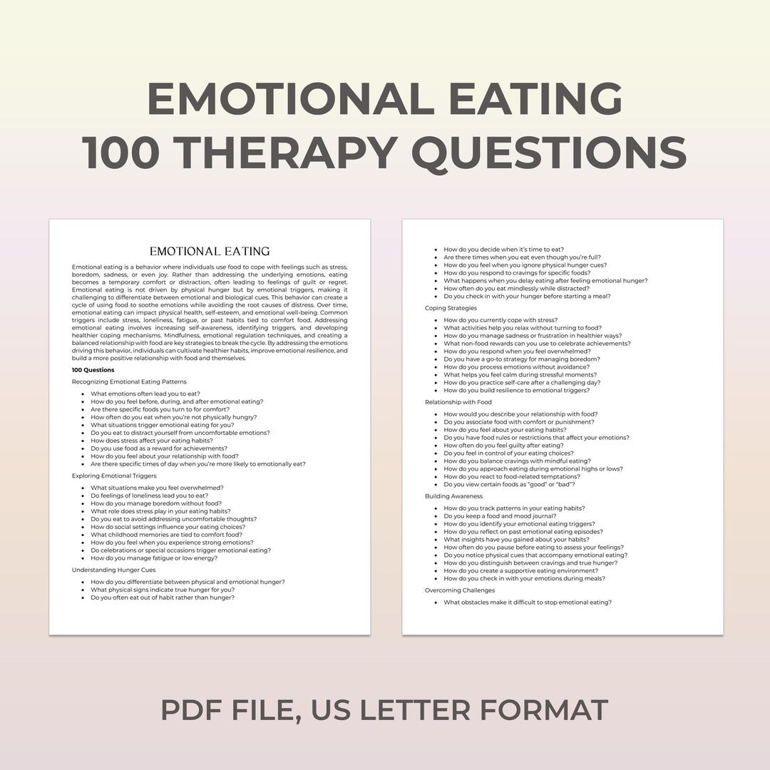 Emotional Eating Therapy Questions, Stress Eating, Food Cravings ...