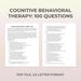 CBT Therapy Questions, Cognitive-behavioral Therapy, Thought Patterns ...