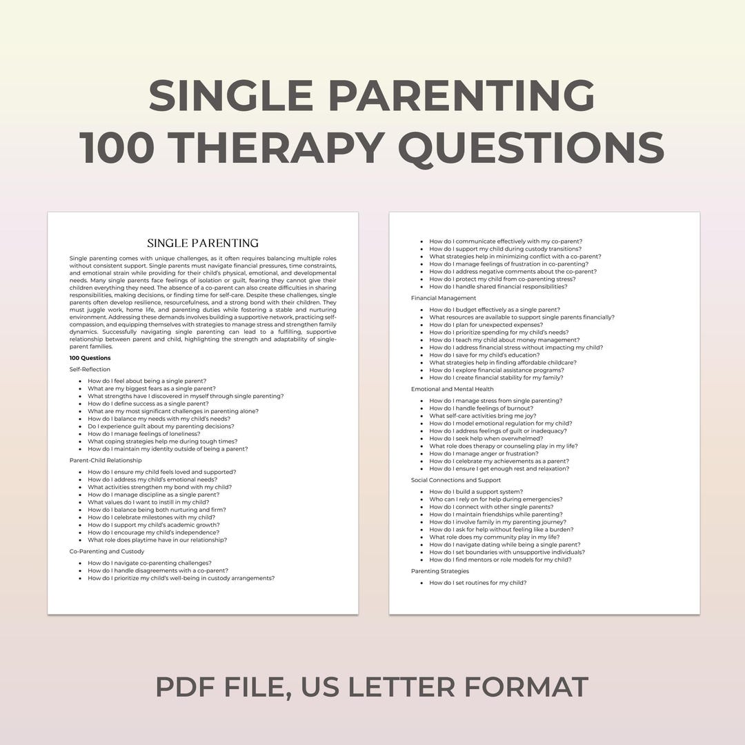 Single Parenting Therapy Questions, Time Management, Co-parenting ...