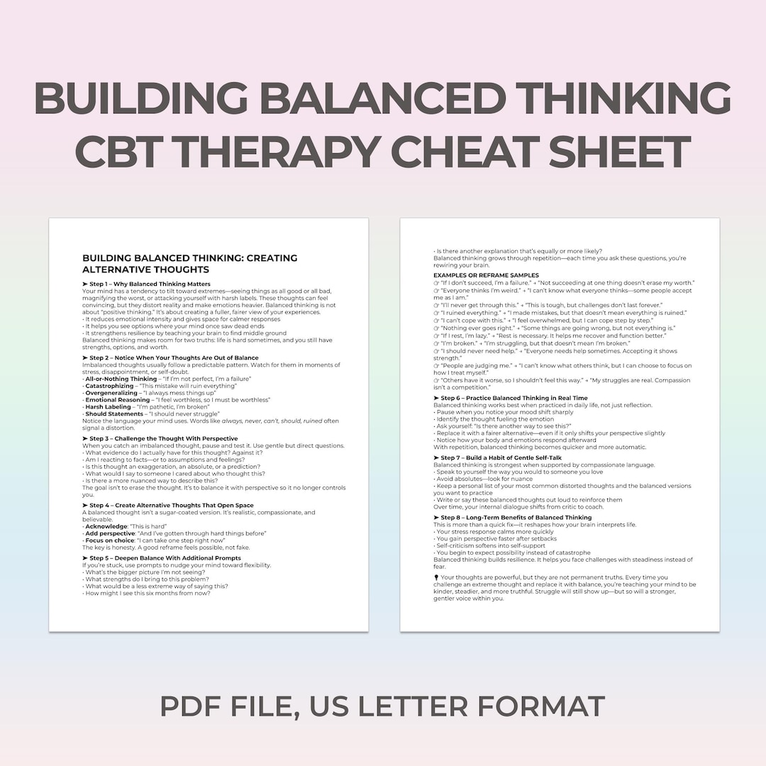 Relapse Prevention Plan CBT Cheat Sheet Recognize Triggers Build Coping ...
