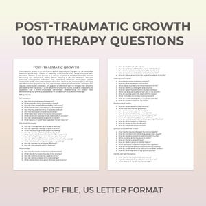 Therapy Questions for Post-traumatic Growth, Personal Strength, Trauma ...