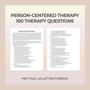 Person-centered Therapy Questions, Self-awareness, Self-compassion ...