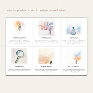 CBT Therapy Cards, Cognitive Distortions, Cognitive-behavioral Cheat ...