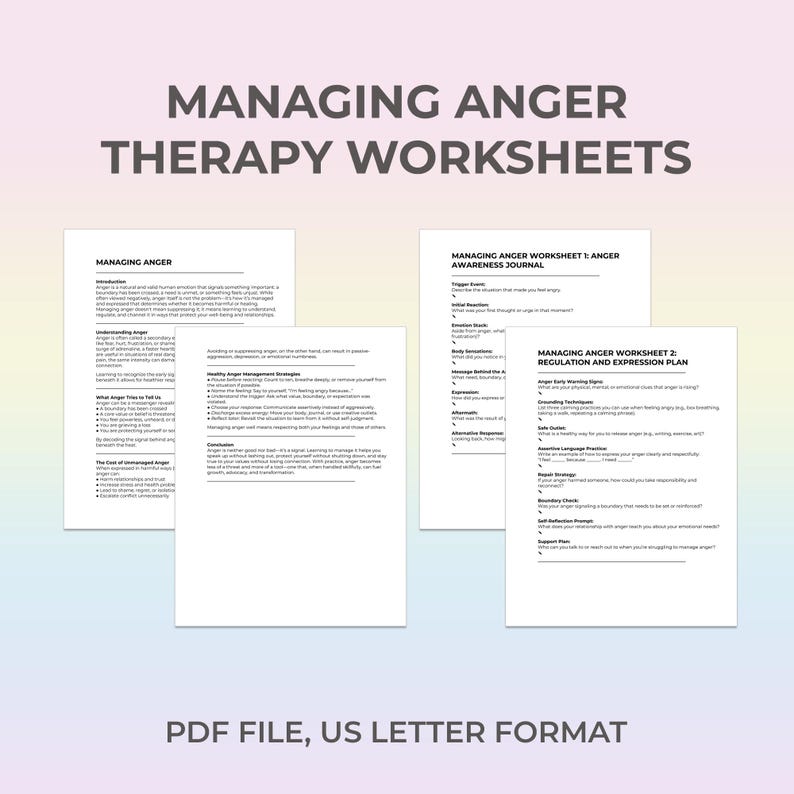 Anger Worksheet, Anger Control, Manage Anger, Emotional Regulation ...