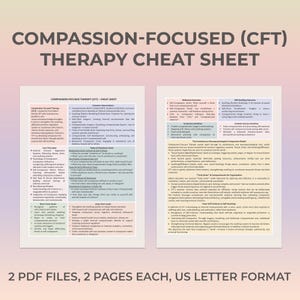 Compassion-focused Therapy Cheat Sheet CFT Printable Therapy Handout ...