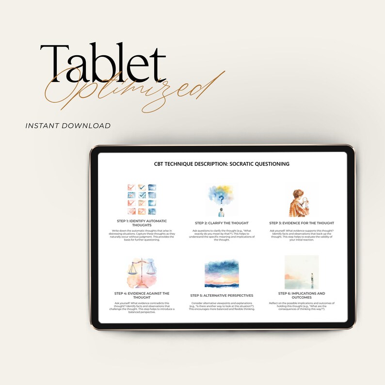 Socratic Questioning, CBT Technique, CBT Worksheet, Cognitive ...