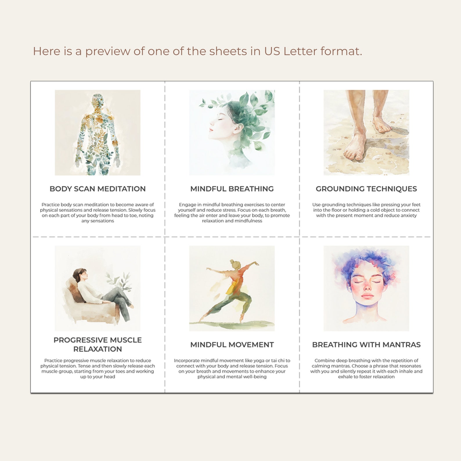 Mind-body Connection, Therapy Cards, Body Mind Connection Exercises ...