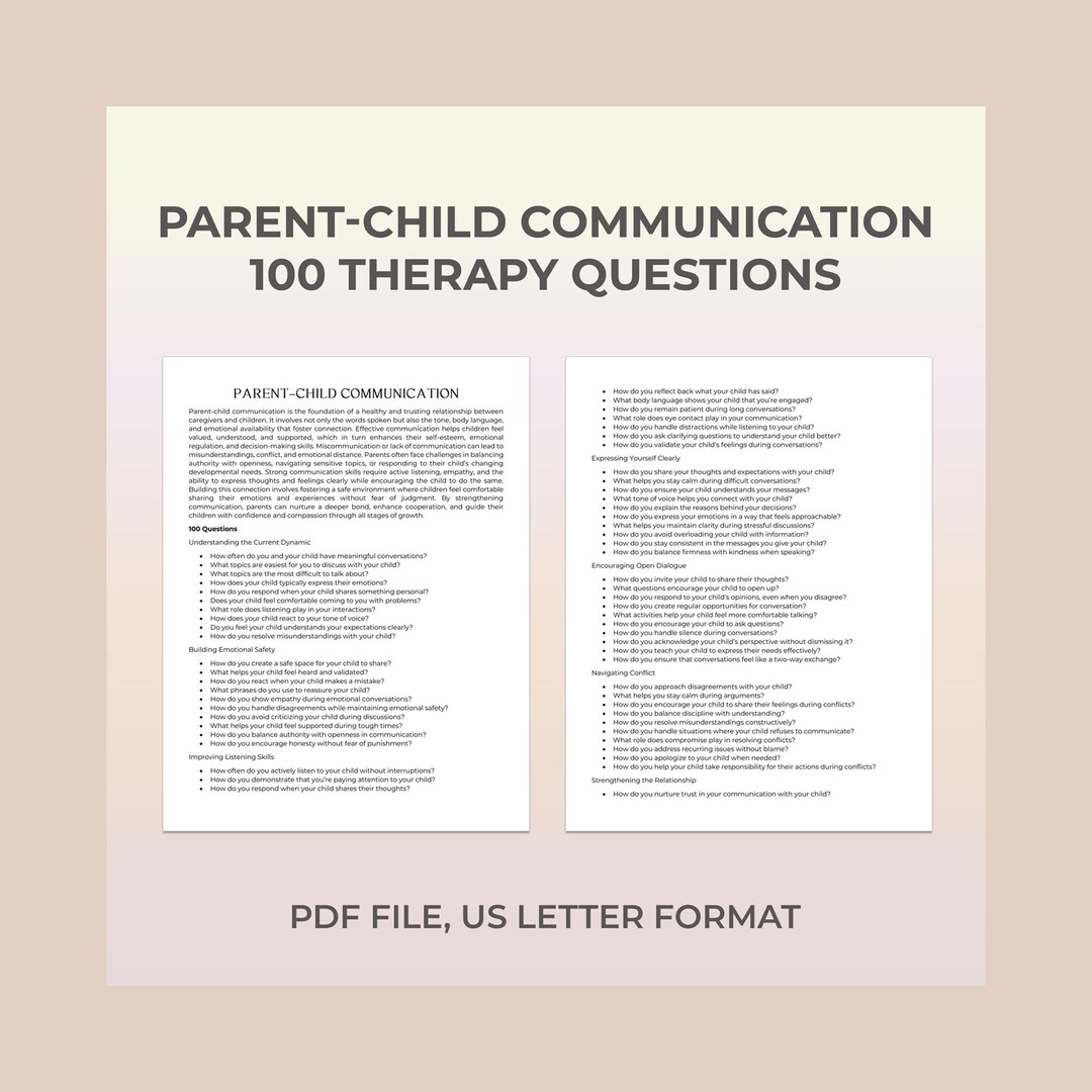Parent-child Communication Questions, Listening Skills, Open Dialogue ...