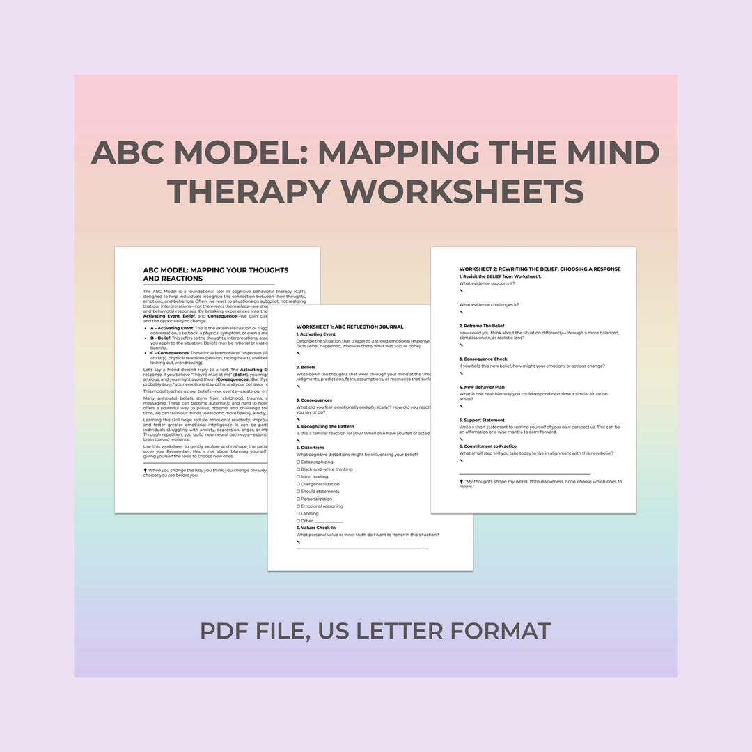 ABC Model, Thought Record, Cognitive Model, Mental Health Aid ...