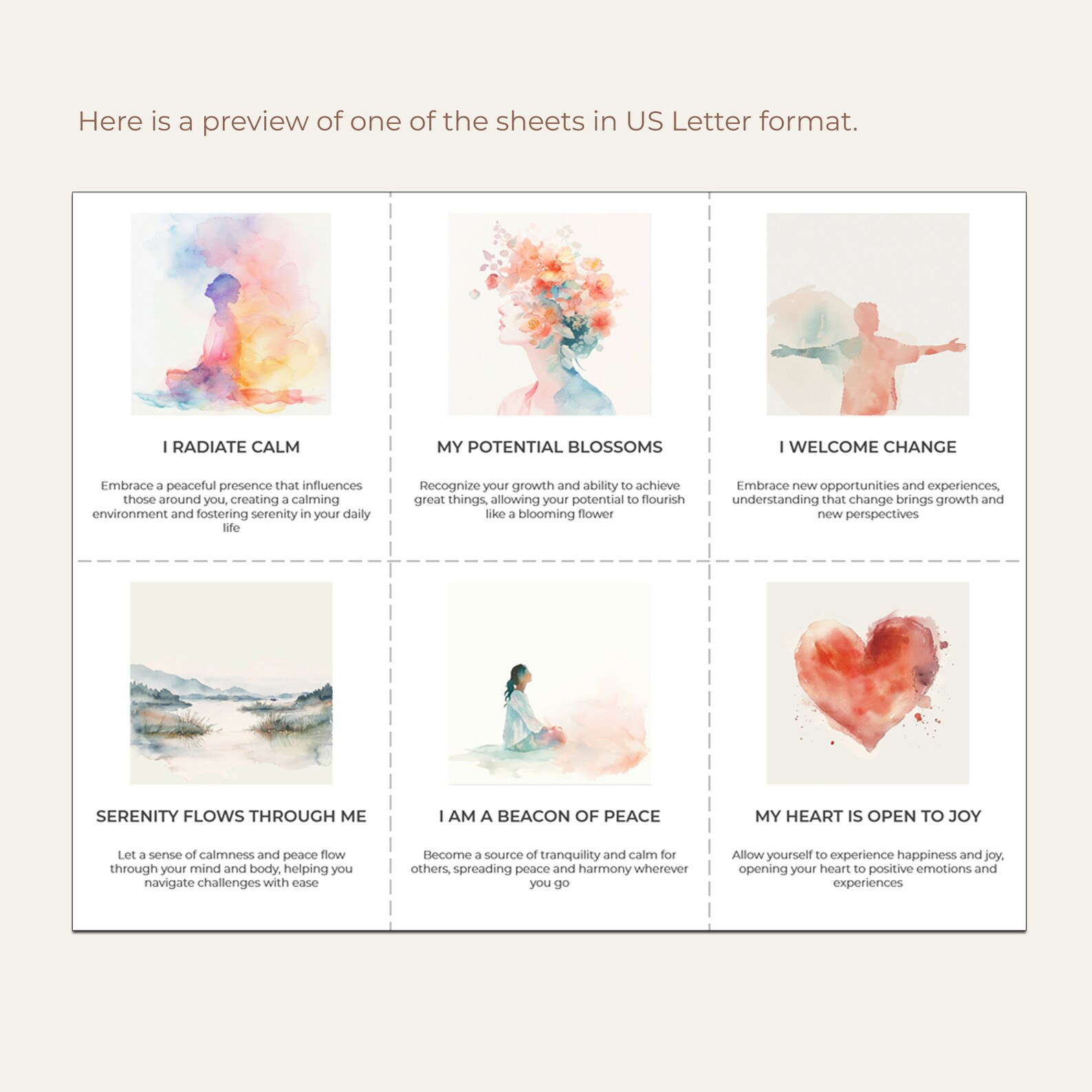 Positive Affirmations CBT Therapy Cards Printable Cognitive Behavioral ...