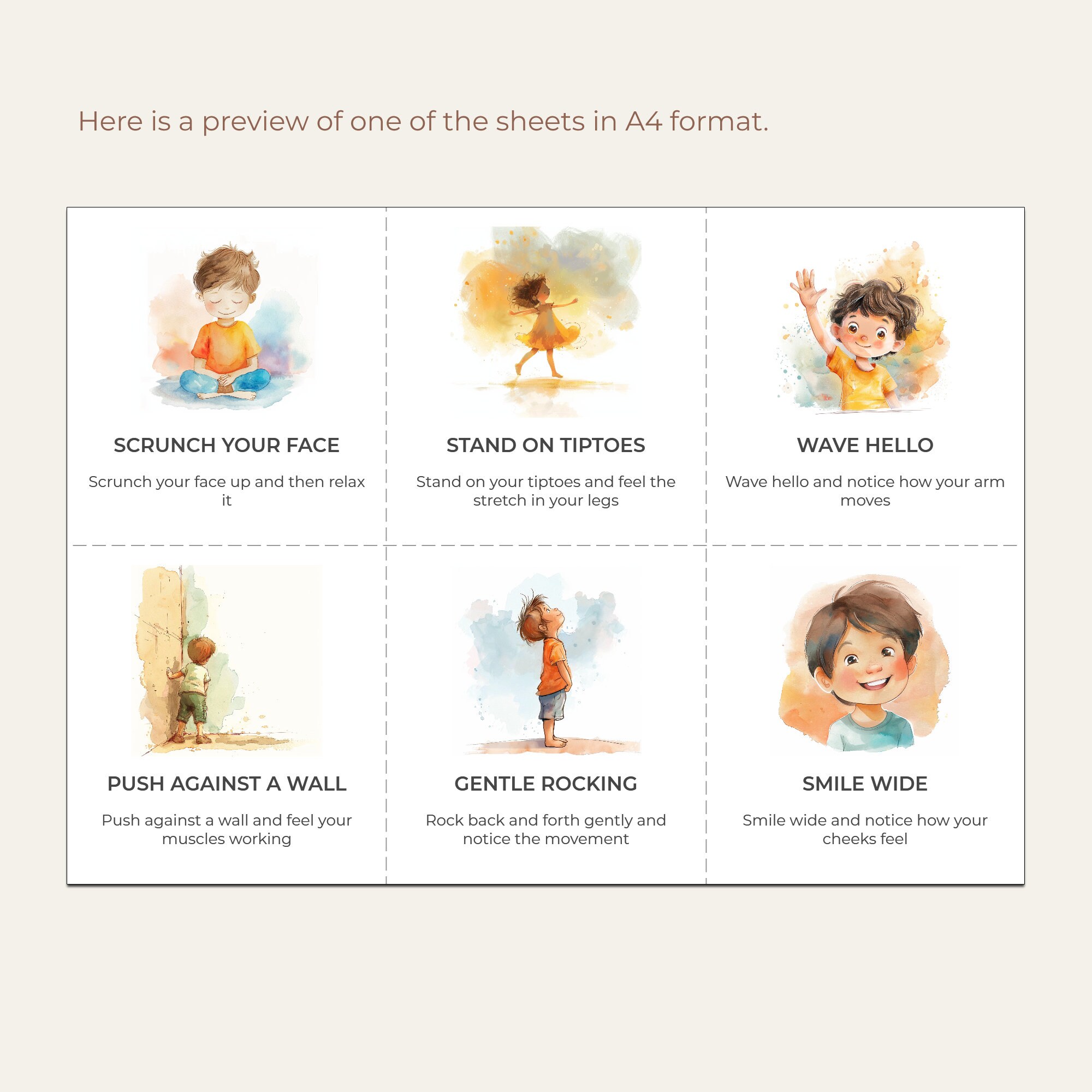 Body Awareness, Therapy Cards for Children, Printable Flashcards for ...