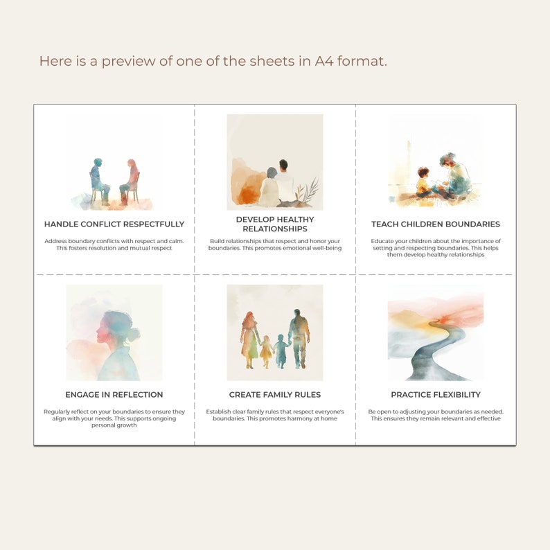 Boundaries Setting Therapy Cards, Cognitive Behavioral Therapy, CBT ...