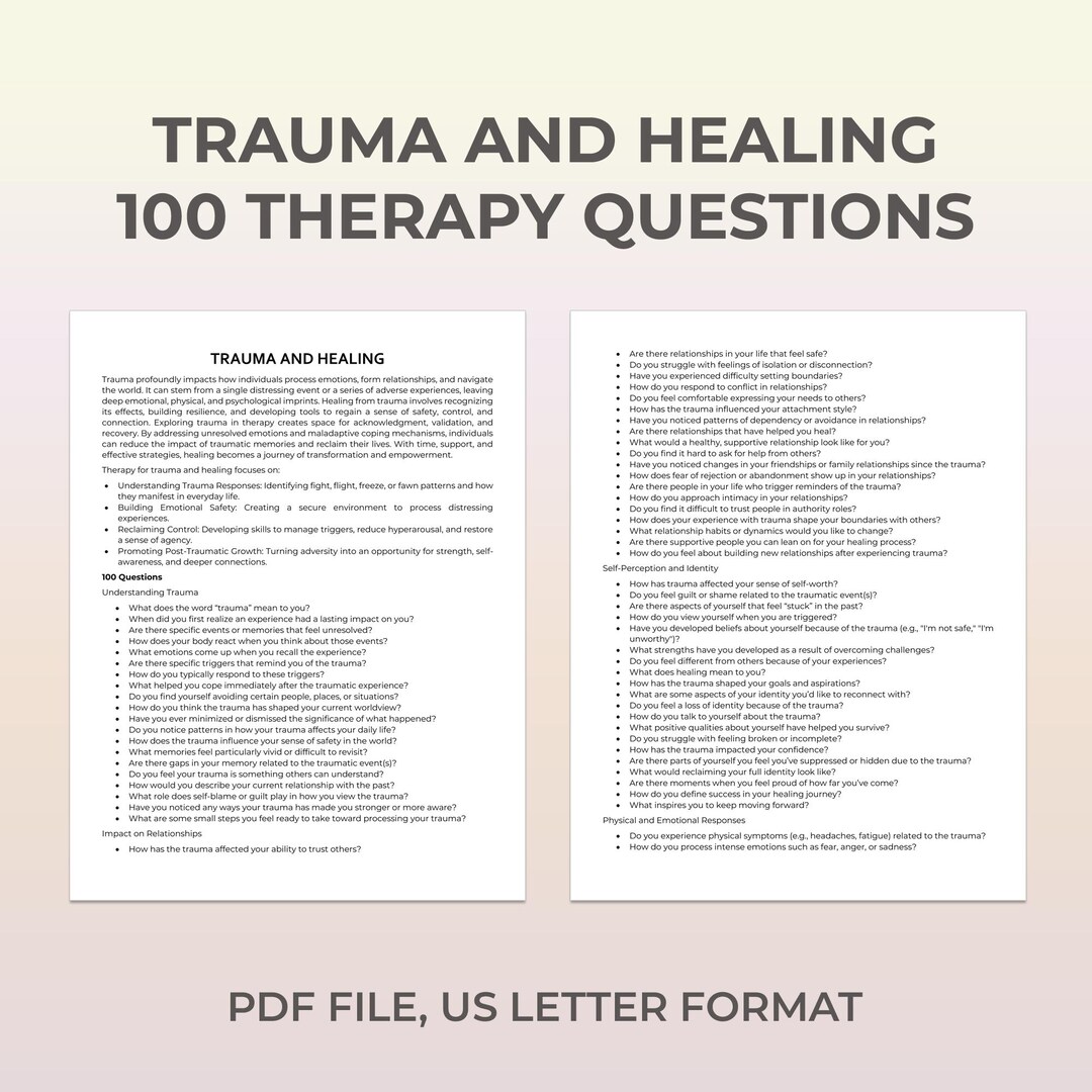 Trauma Recovery Questions, Emotional Healing, Trauma Triggers ...
