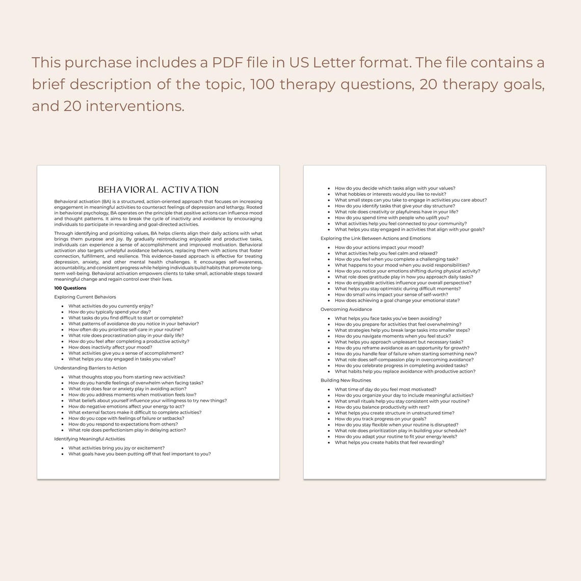 Behavioral Activation Questions, Motivation, Meaningful Activities ...