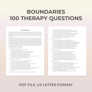 Boundaries Therapy Questions, Assertiveness, Communication Skills, Self ...
