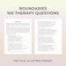 Boundaries Therapy Questions, Assertiveness, Communication Skills, Self ...