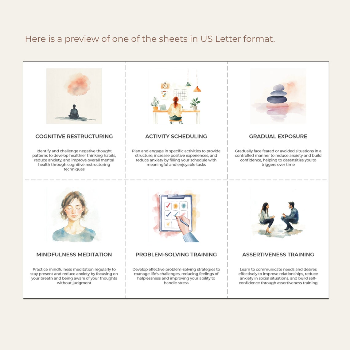 Anxiety Management Therapy Cards, CBT Therapy Cards, Exposure Therapy ...