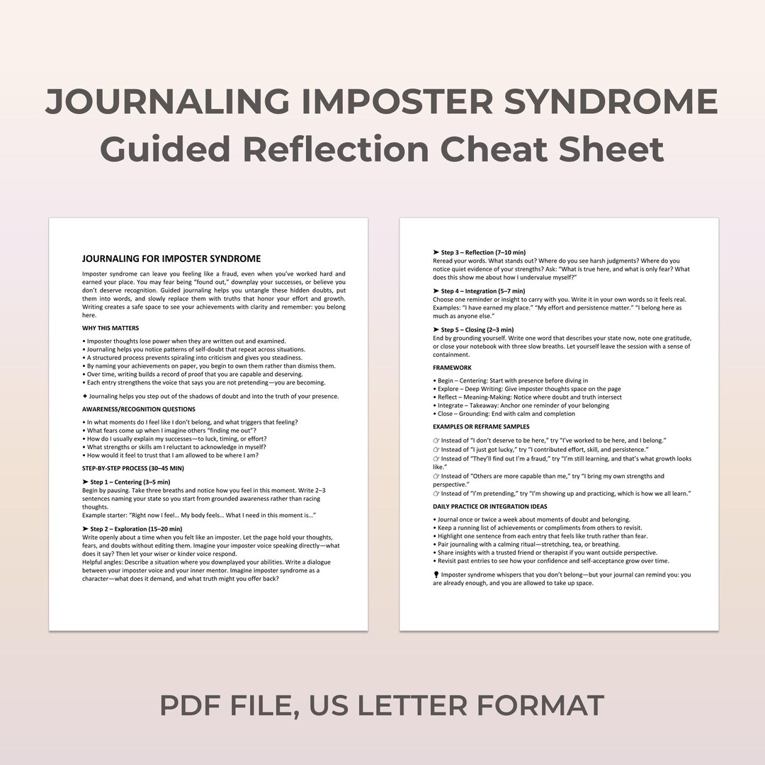 Imposter Syndrome Guided Journal Practice Transforming Self Doubt Into ...