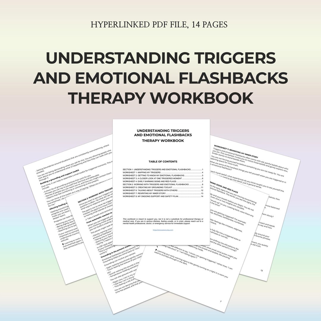 Trauma Trigger Healing Workbook CPTSD Emotional Flashback Support ...