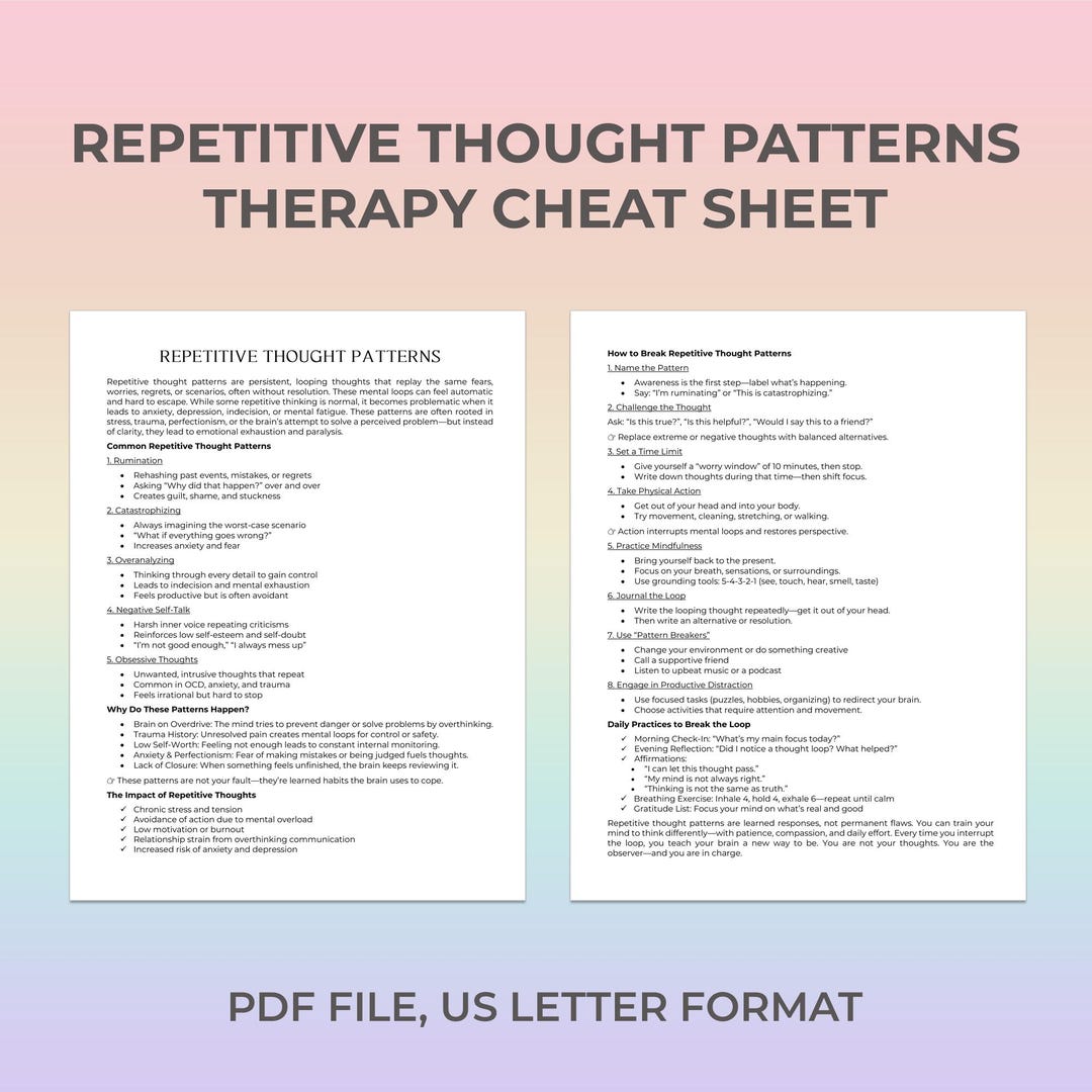 Repetitive Thoughts, Negative Thinking, Thought Patterns, Cognitive ...